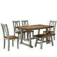 Churanty Wood 6-Piece Gray Seats Dining Set: Rectangle Table, 4 Chairs ...