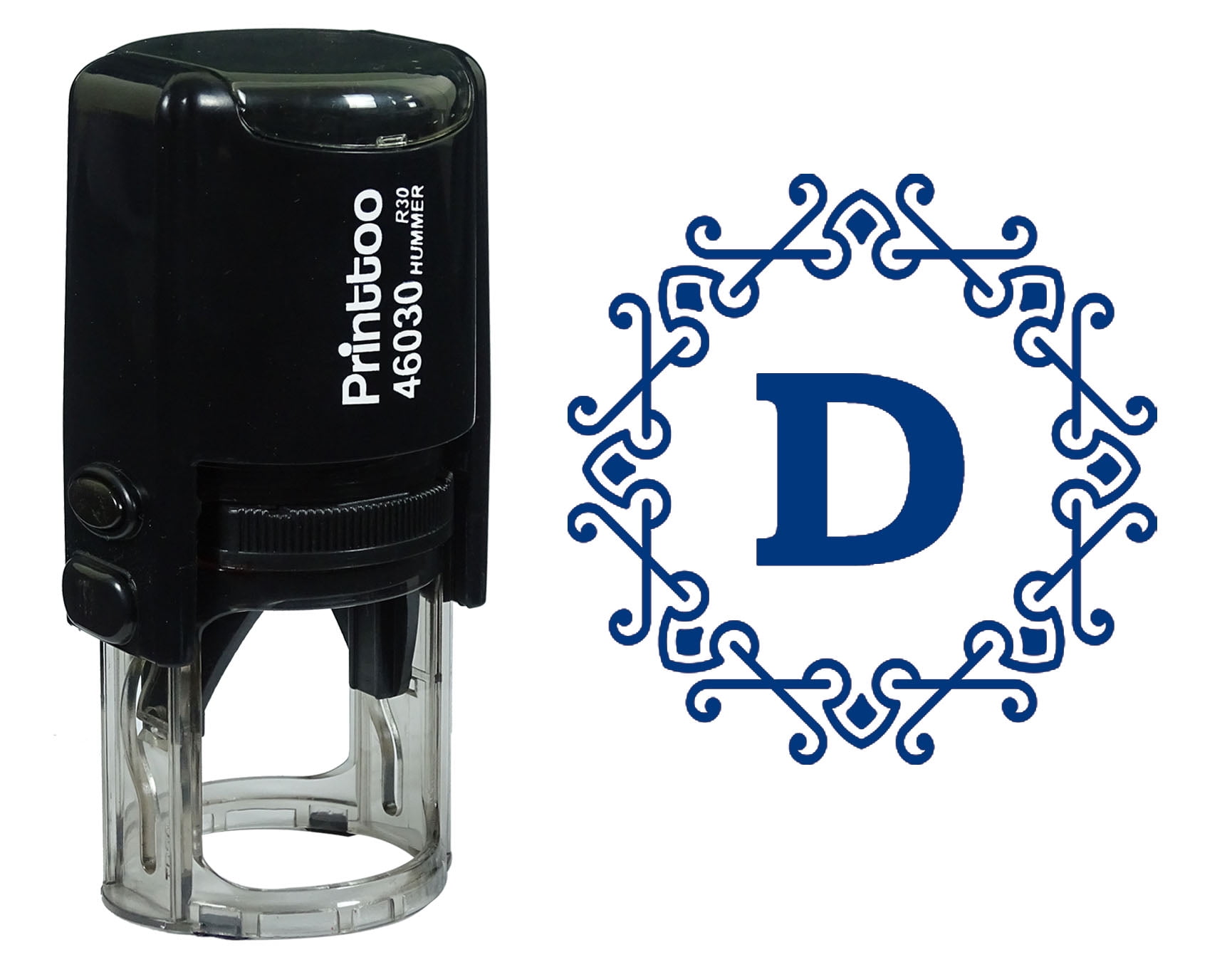 Printtoo Alphabet D Monogram Octagon Celtic Swirl Frame Self Inking ...