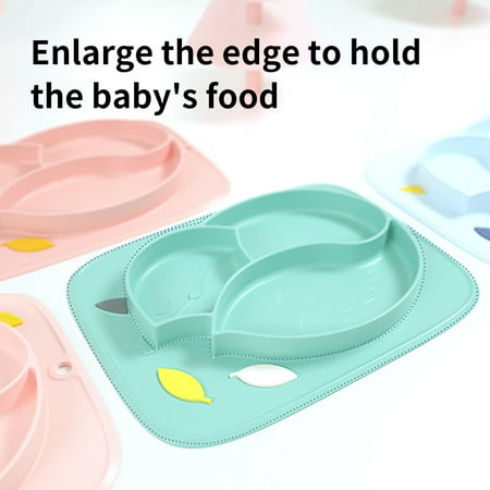 Powstro Baby Food Plate Food Grade Silicone Safe Hanging Cute Fox Shape ...