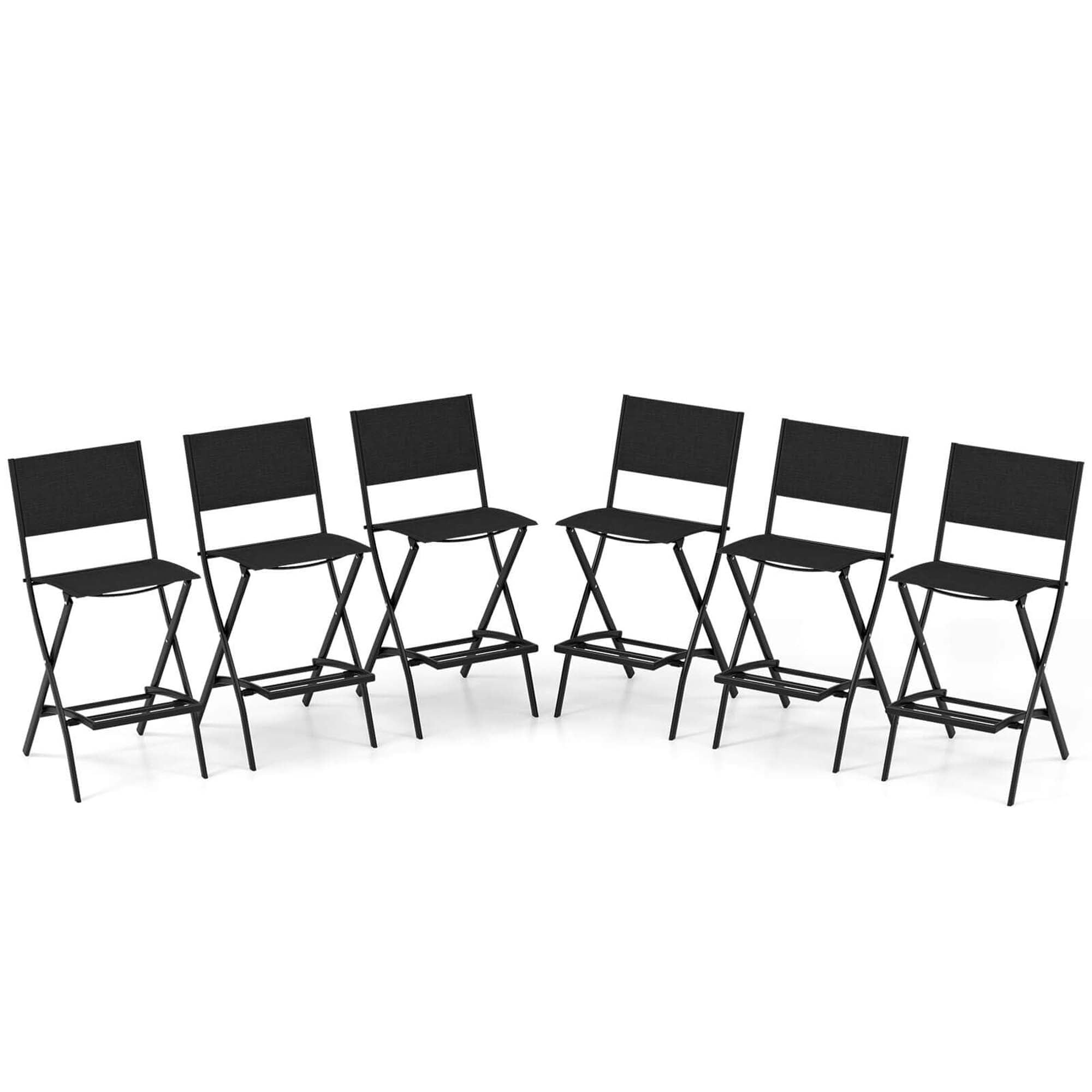 Click here for Costway Set Of 6 Outdoor Bar Chair Folding Bar Hei... prices