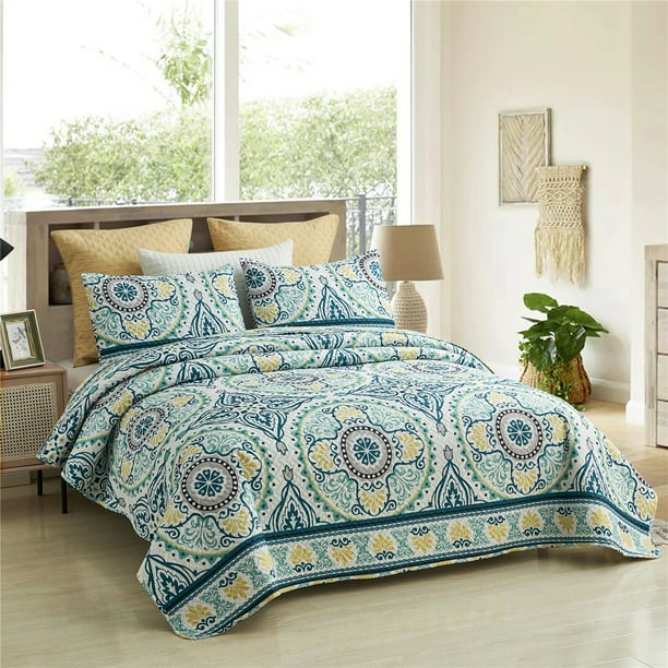 Jml 3 Piece Quilt Set Queen Size 88x92 Soft Coverlet Bedspread 1