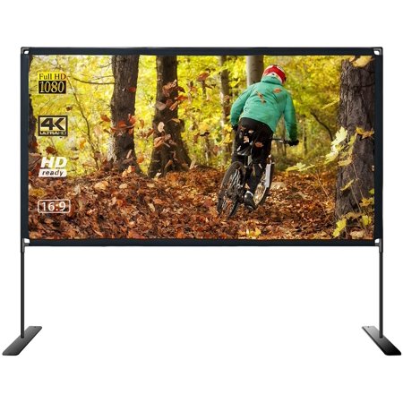 Projector Screen with Stand Upgraded 100 inch Portable Home Theater ...