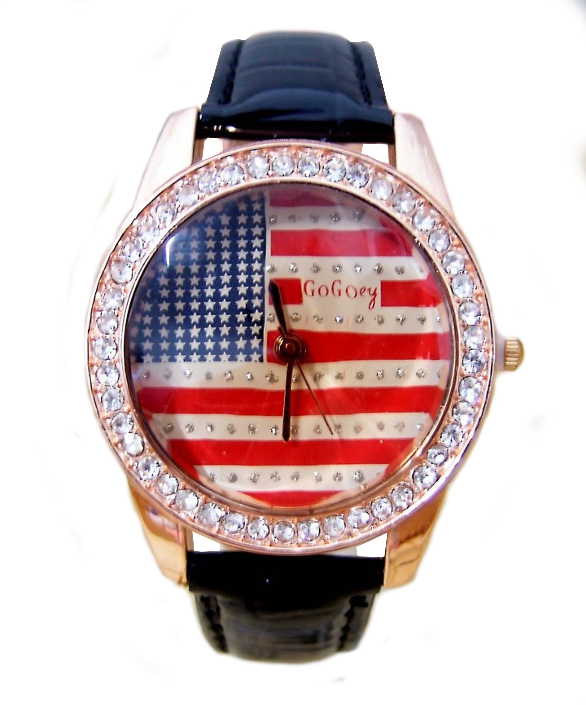 USA American Flag Crystal Watch Casual Evening Dress Man Woman Wrist ...