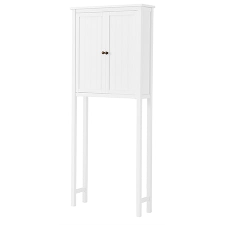 Dover Over Toilet White Wood Hutch with 2 Doors and Three Shelves ...