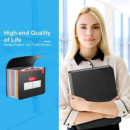 Expanding File Folder/BluePower 12 Pockets Accordian File Organizer ...