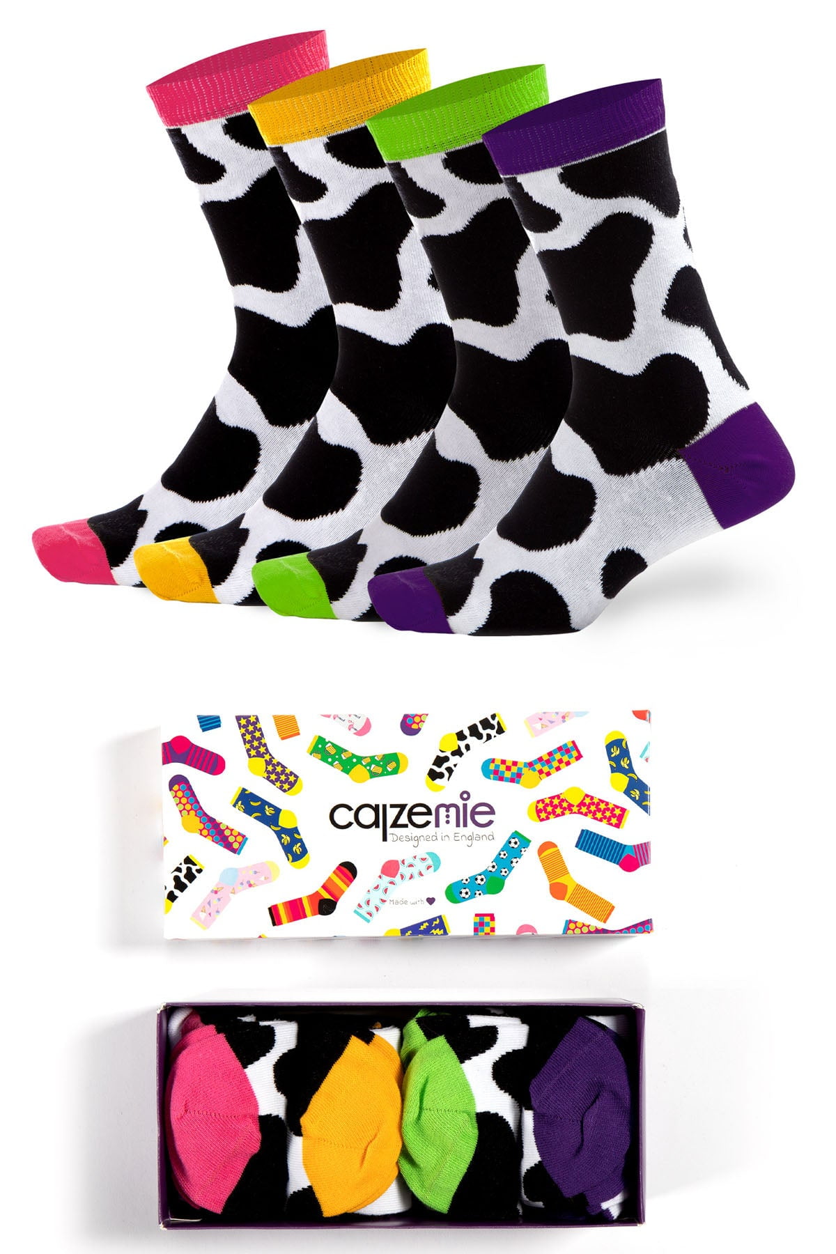 Women Cow Design Gift Set with 4 Pairs Size 5-9 - Walmart.com