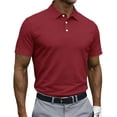 Mens Golf Polo Shirts Short Sleeve Casual Banded Bottom Stretch Classic ...
