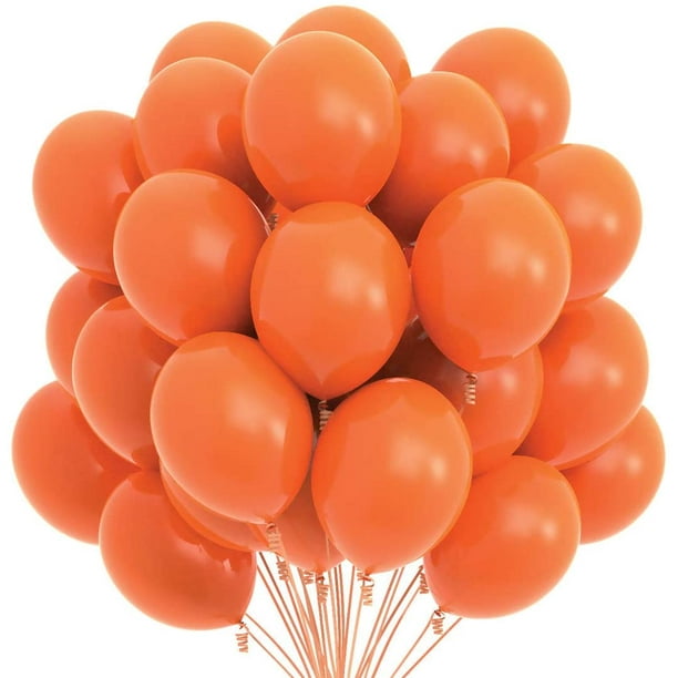 Prextex 75 Orange Party Balloons 12 Inch Orange Balloons with Matching ...