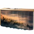 Abstract Pine Trees Cabinet Curtain 28"W x 51"L, Amber Forest Fogged ...