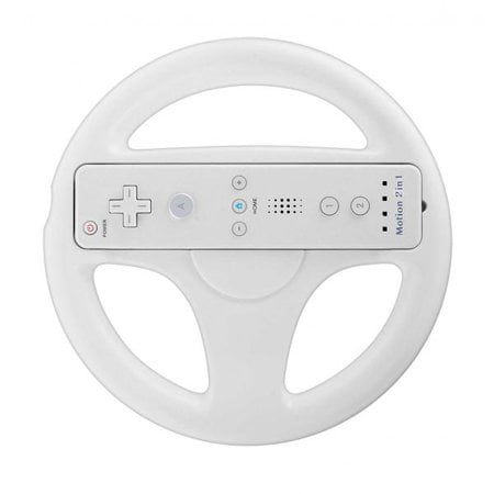 Racing Steering Wheel for Nintendo Wii White Colour - Walmart.com