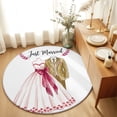 Bridal Shower Round Living Room Rugs 6 ft, Just Married Wedding Dress ...