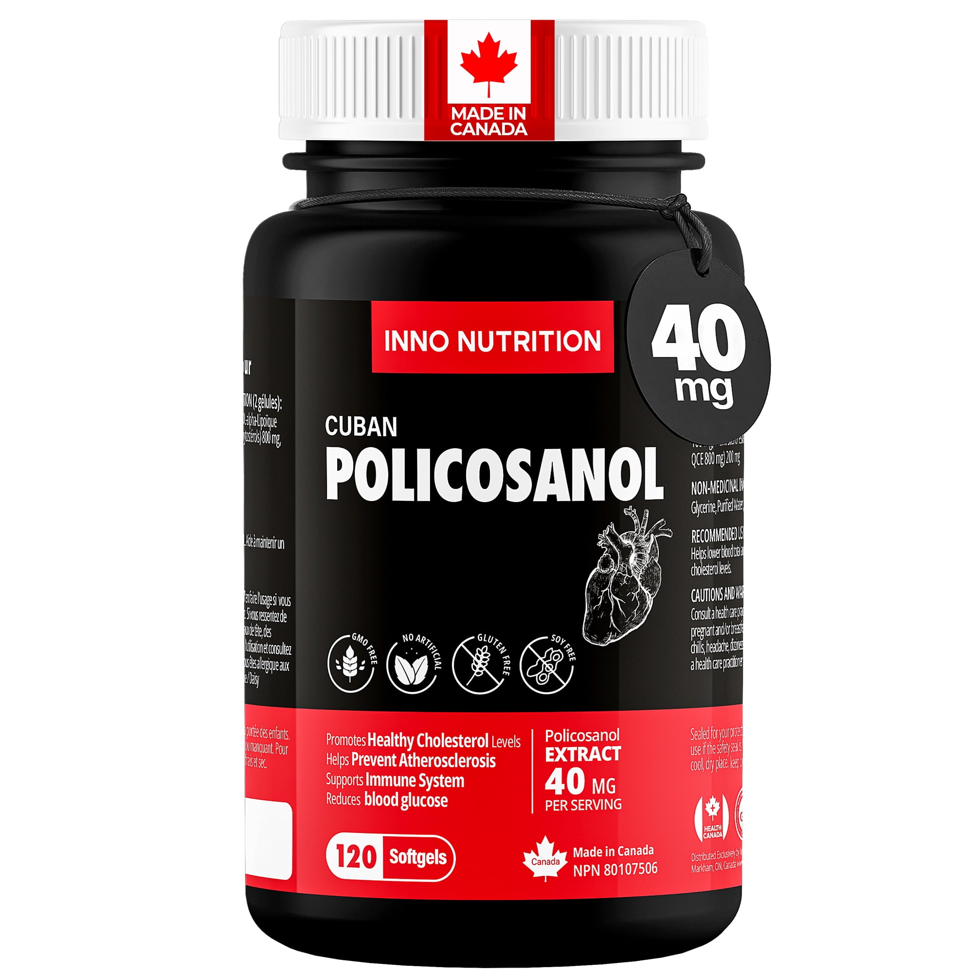 Click here for Inno Nutrition Policosanol 40mg - 120 Softgels Sug... prices