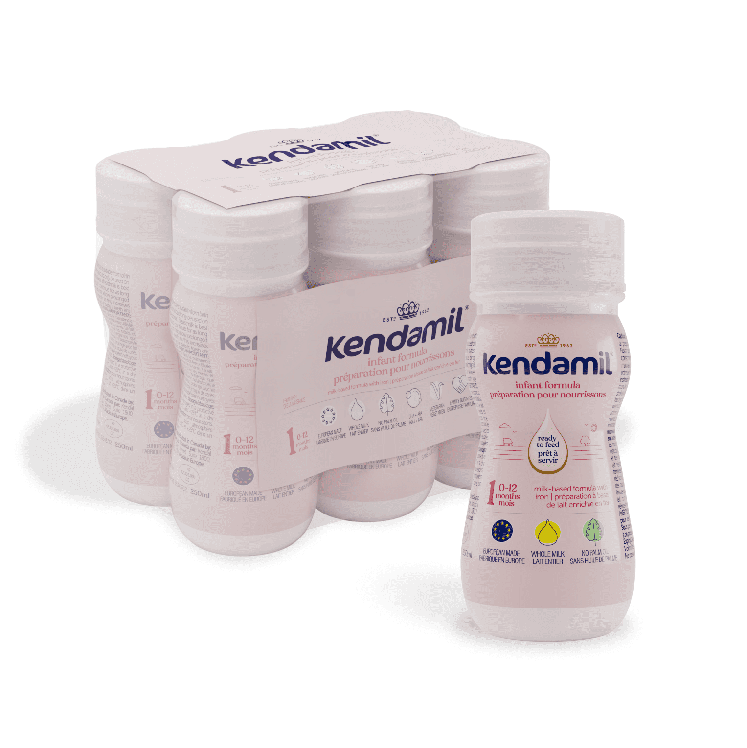 Kendamil Classic, Non-GMO Ready-to-Feed Liquid Baby Formula with HMOs, GOS & FOS, 0–12 Months ...