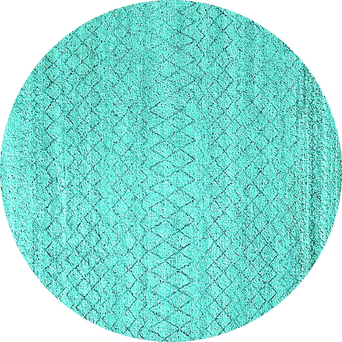 Ahgly Company Machine Washable Indoor Round Solid Turquoise Blue Modern ...