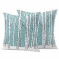 Aqua Tree Trunk Outdoor Waterproof Throw Pillow Covers Set of 2, 18"x18 ...