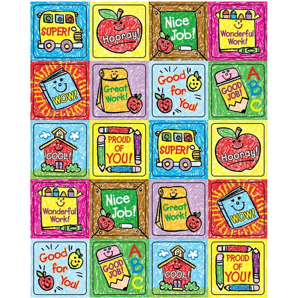 Carson Dellosa Education School Days: Kid-Drawn Motivational Stickers ...