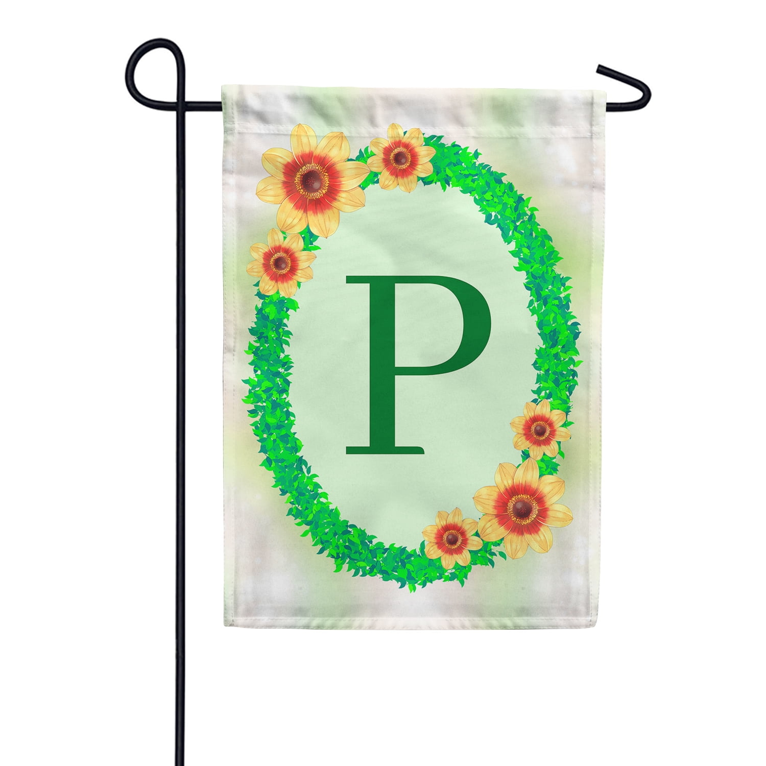 America Forever Spring Monogram Garden Flag Letter P 12.5 x 18 inches P ...