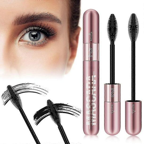 ZHAOCHENG Máscara de pestañas de larga duración Curl, nueva máscara de pestañas de fibra de seda ...