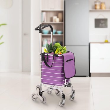 "RAXSINYER Foldable Rolling Grocery Trolley, Portable Shopping Cart ...