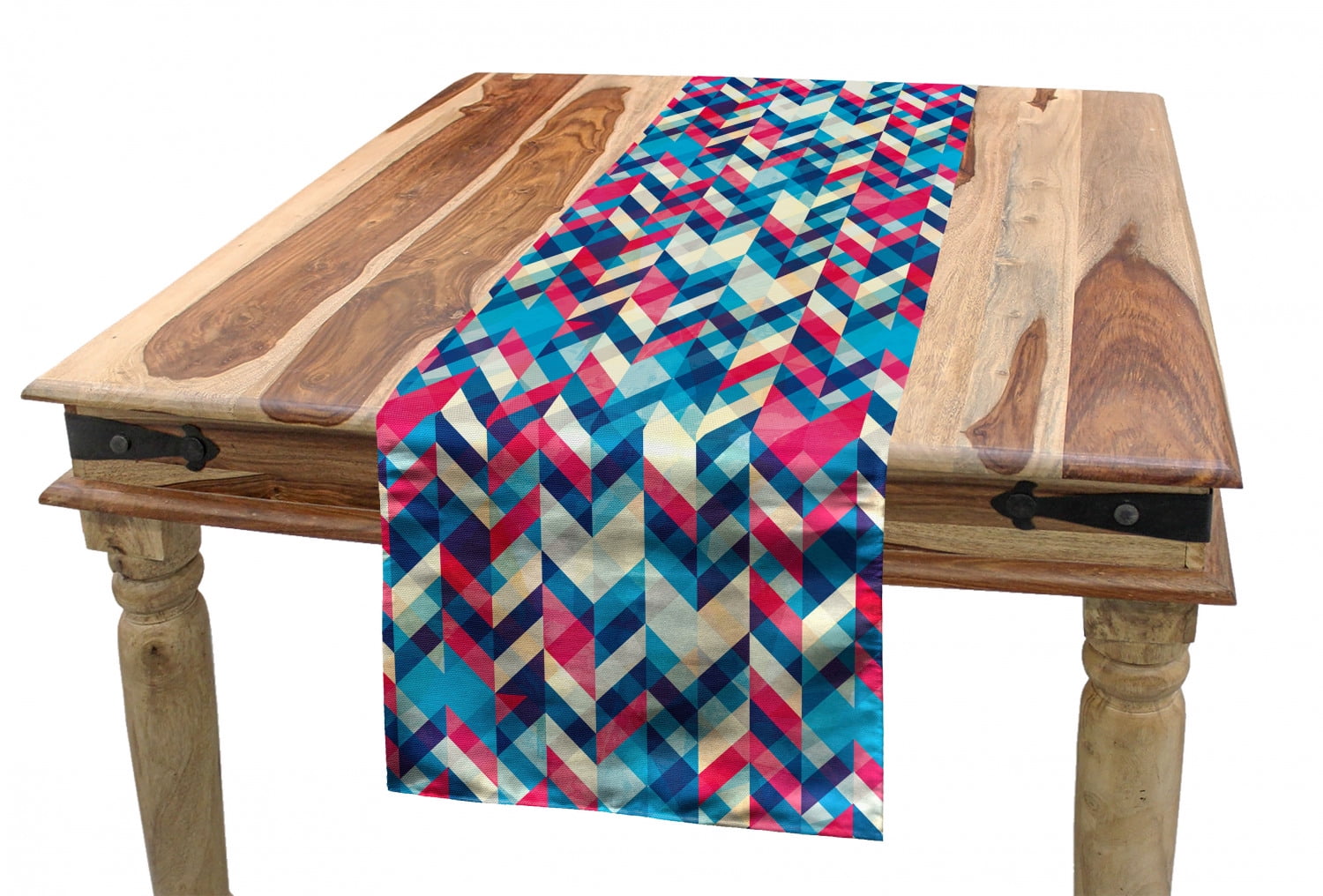 Chevron Table Runner, Zigzag Pattern Downward Parallel Lines Hipster ...