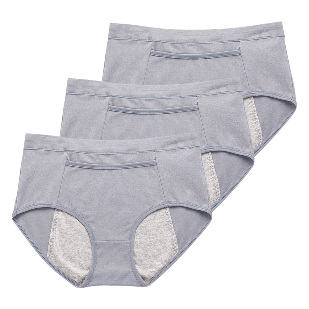 3 Pack Period Underwear for Women Medium Waist Cotton Leakproof ...