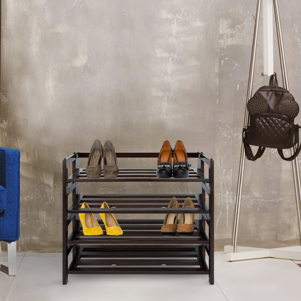 4-Shelf Folding Shoe Rack - Walmart.com - Walmart.com
