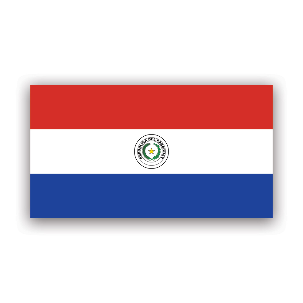 Paraguayan New Guinean Flag Sticker Decal - Self Adhesive Vinyl ...