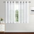 XWZO White Sheer Curtains, 54 Inch Length 2 Panels Set with Tiebacks, Grommet Semi Transparent ...