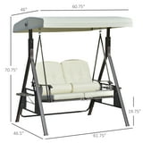 Outsunny 2-Person Porch Swing Bench with Adjustable Canopy, Cushions ...