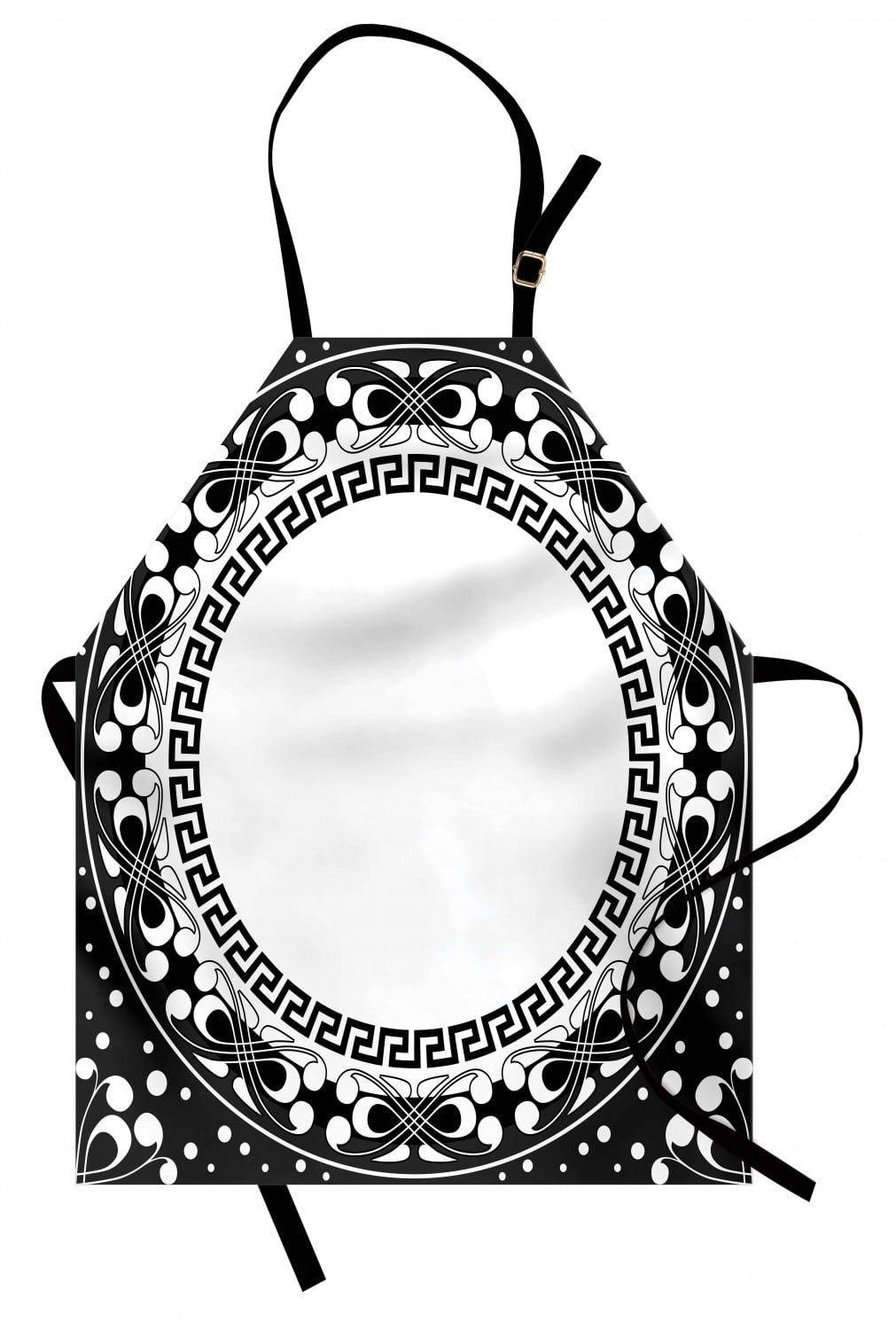 Greek Key Apron Black and White Pattern of Spirals Swirls and Chains ...