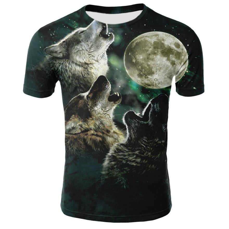 Click here for Zhenhao Wolf 3d Print Animal Cool Funny T-Shirt Me... prices