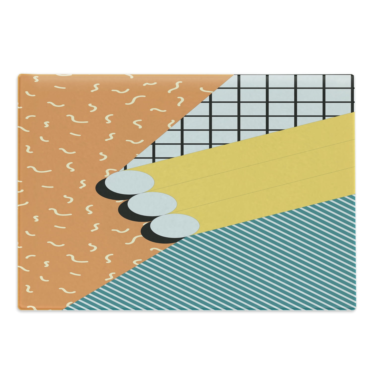 1990s Cutting Board, Vintage Style Abstract Composition Retro Graphic ...