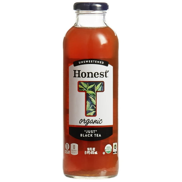 Honest Tea 16 fl. oz. Organic Unsweetened "Just" Black Iced Tea - 12 ...