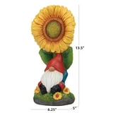 Mainstays Outdoor Sunflower Gnome Garden Statue, 6.25in L x 5in W x ...