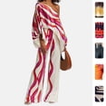 2026 Spring/Summer New Women's Colorful Wave Stripe Satin 2-Piece Set ...