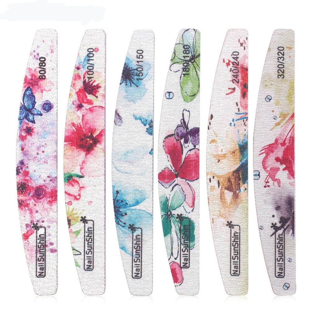 6 Pack Nail File Set Double-Sided with Different Grit Sizes Nail ...