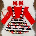ameIAEA Valentines Day Outfit Toddler Girl Long Sleeve Ruffle Tops Heart Print Suspender Skirt ...