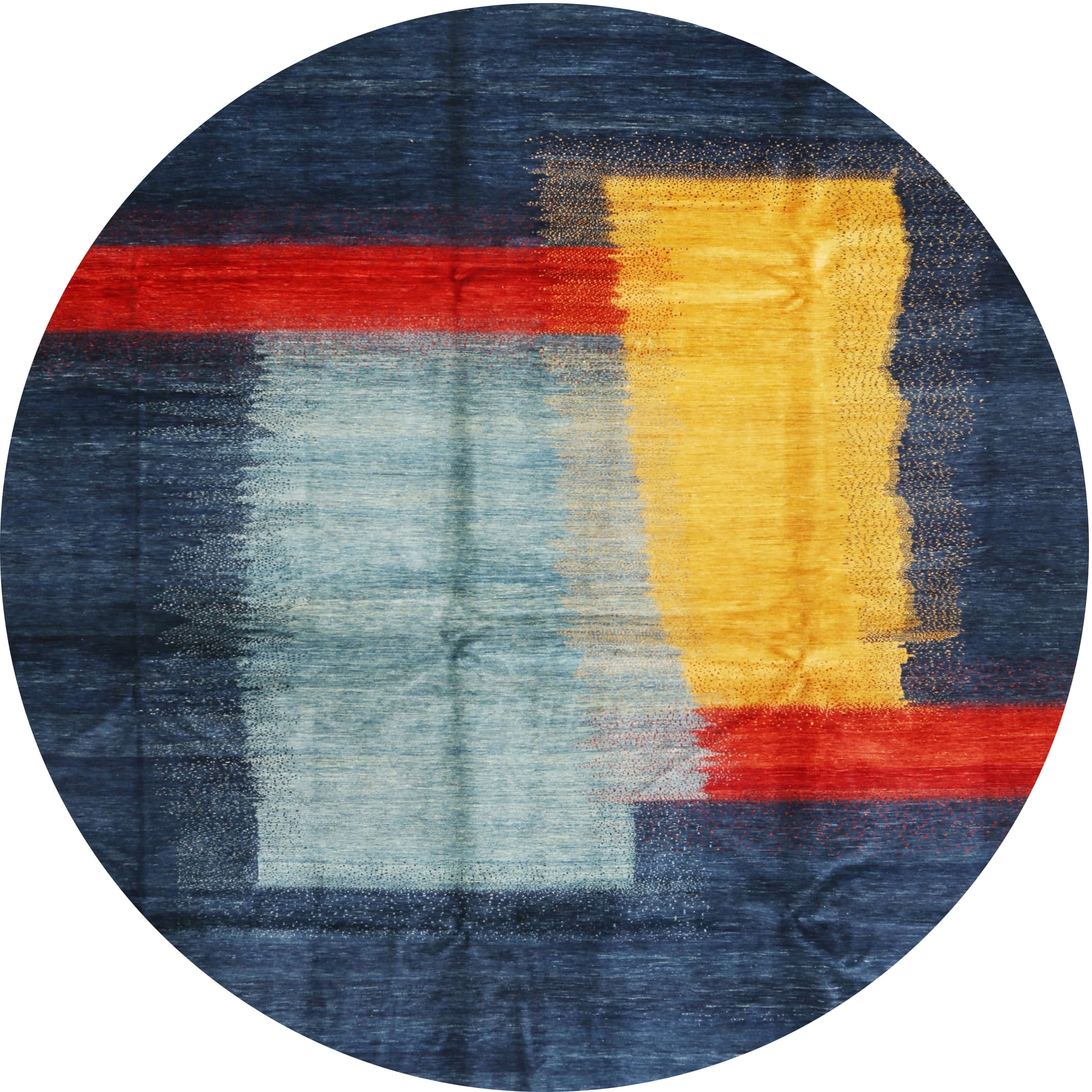 Ahgly Company Indoor Round Contemporary Sage Green Abstract Area Rugs ...