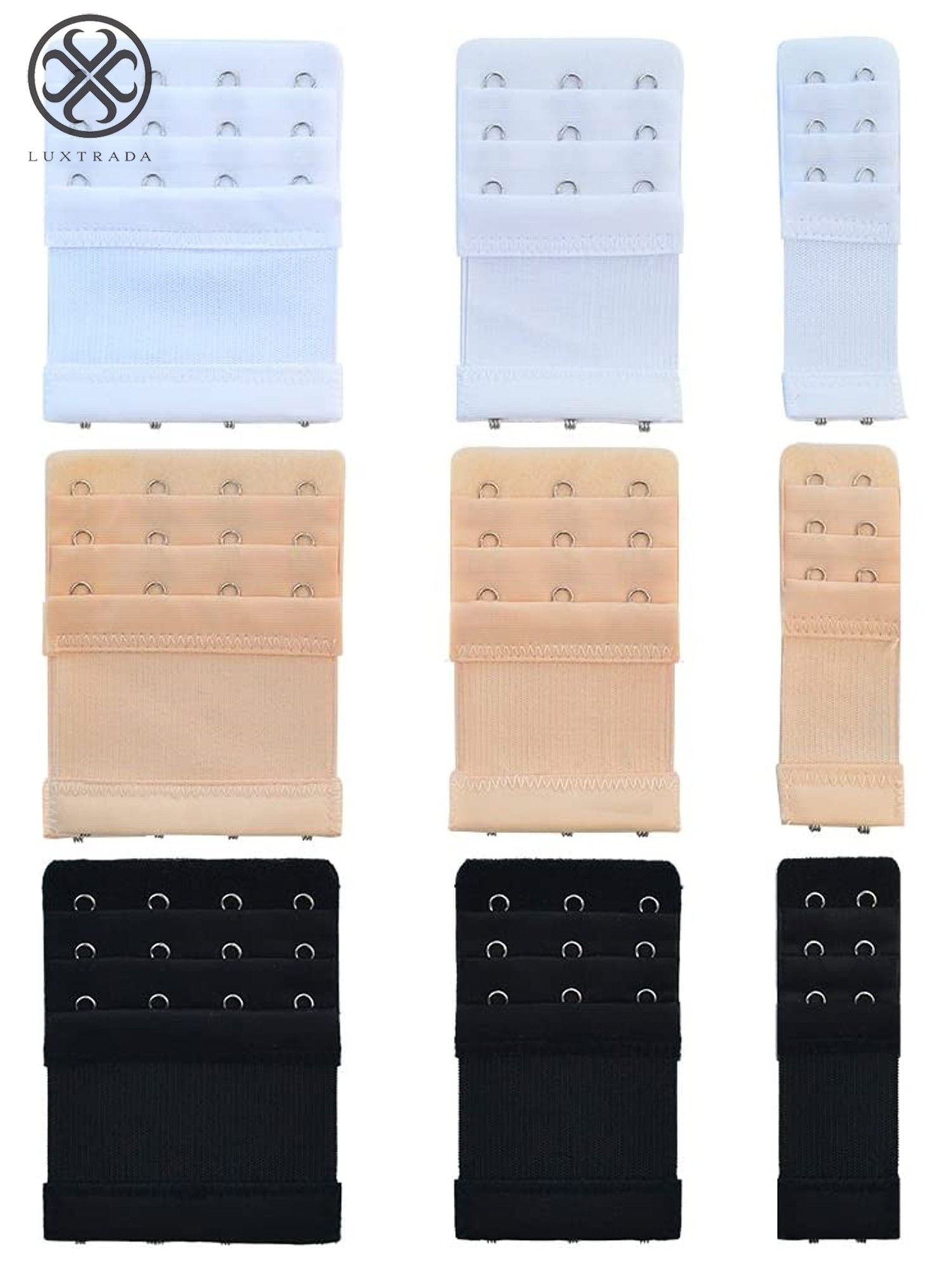 Luxtrada 6PCS Breathable Women 4 Hooks Bra Strap Extender Bra Strap ...