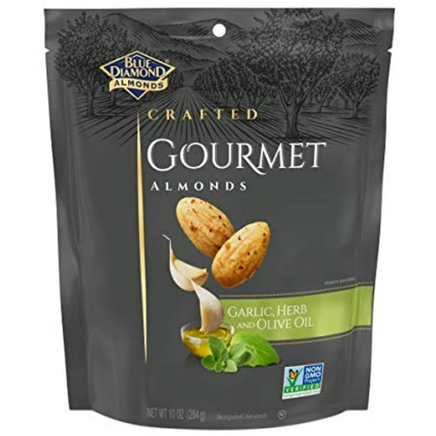 Blue Diamond Gourmet Almonds, Garlic, Herb And Olive Oil, 10 Ounce ...