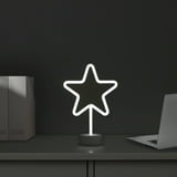 11.5" Battery Operated Neon Style LED White Star Table Light - Walmart.com