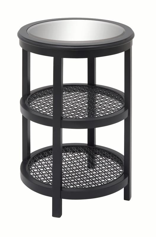 Decmode - Modern 28 x 18 inch matte black three-tier round accent table ...