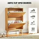 SKYSHALO Footwear Cabinet: Dual Flip Compartments, Entryway Shoe ...