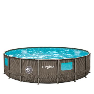 Funsicle 14 ft Oasis Round Above Ground Metal Frame Swimming Pool ...