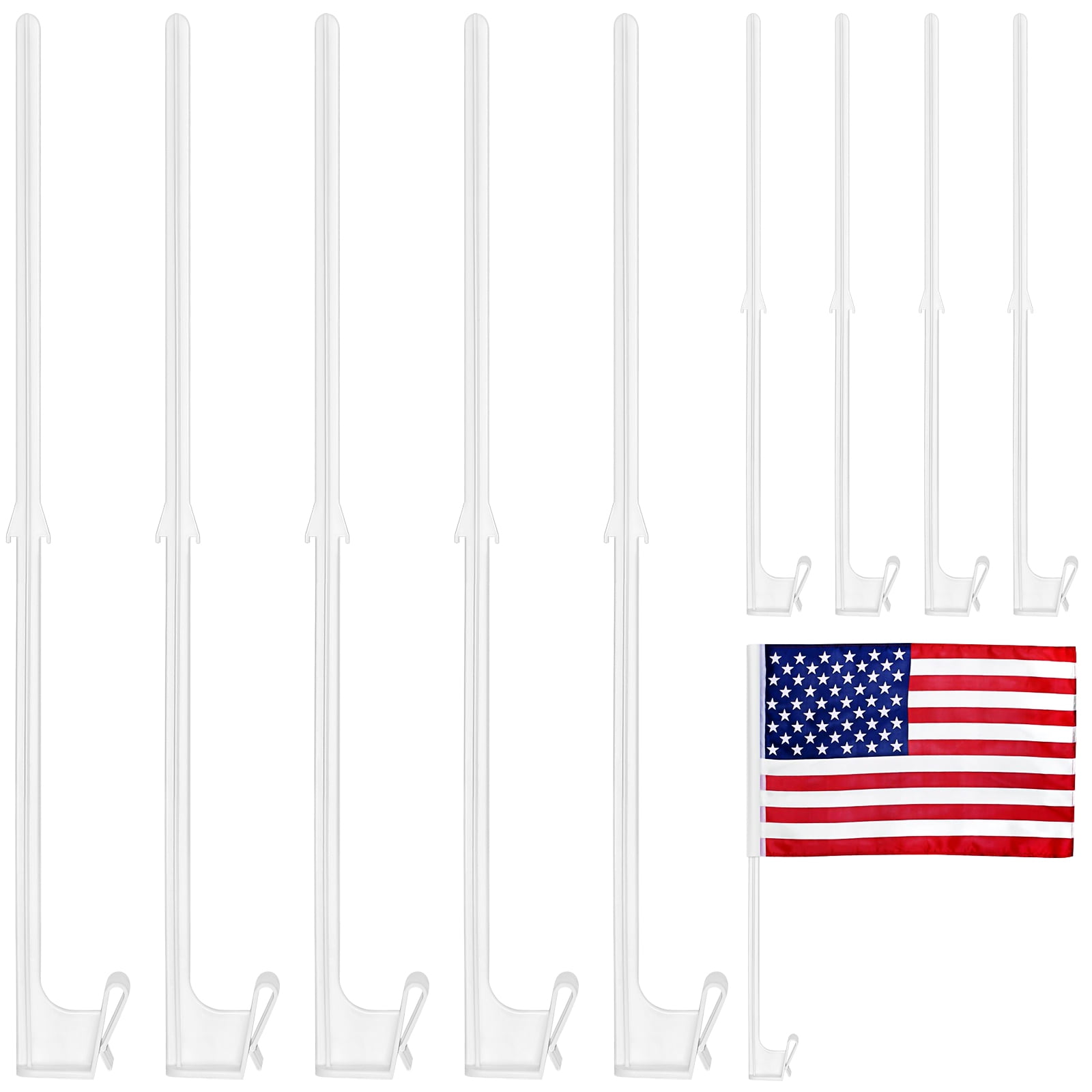 10pcs Plastic Flag Poles Car Window Flag Poles Vehicle Flag Mount Truck ...