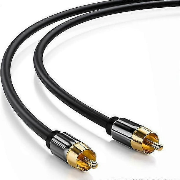 1m Digital Audio Coaxial 75 Ohm Cable 24K Gold-Plated Connector SPDIF ...