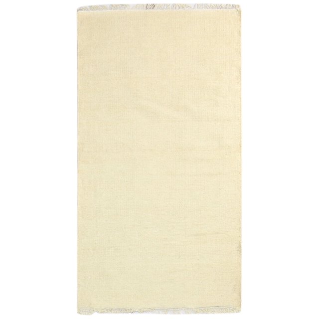 Wool Beige Rug 3' X 8' Modern Dhurrie Scandinavian Solid Small Runner ...