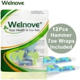 Welnove Hammer Toe Straightener - 12 PCS Toe Splints & Wraps Cushioned ...