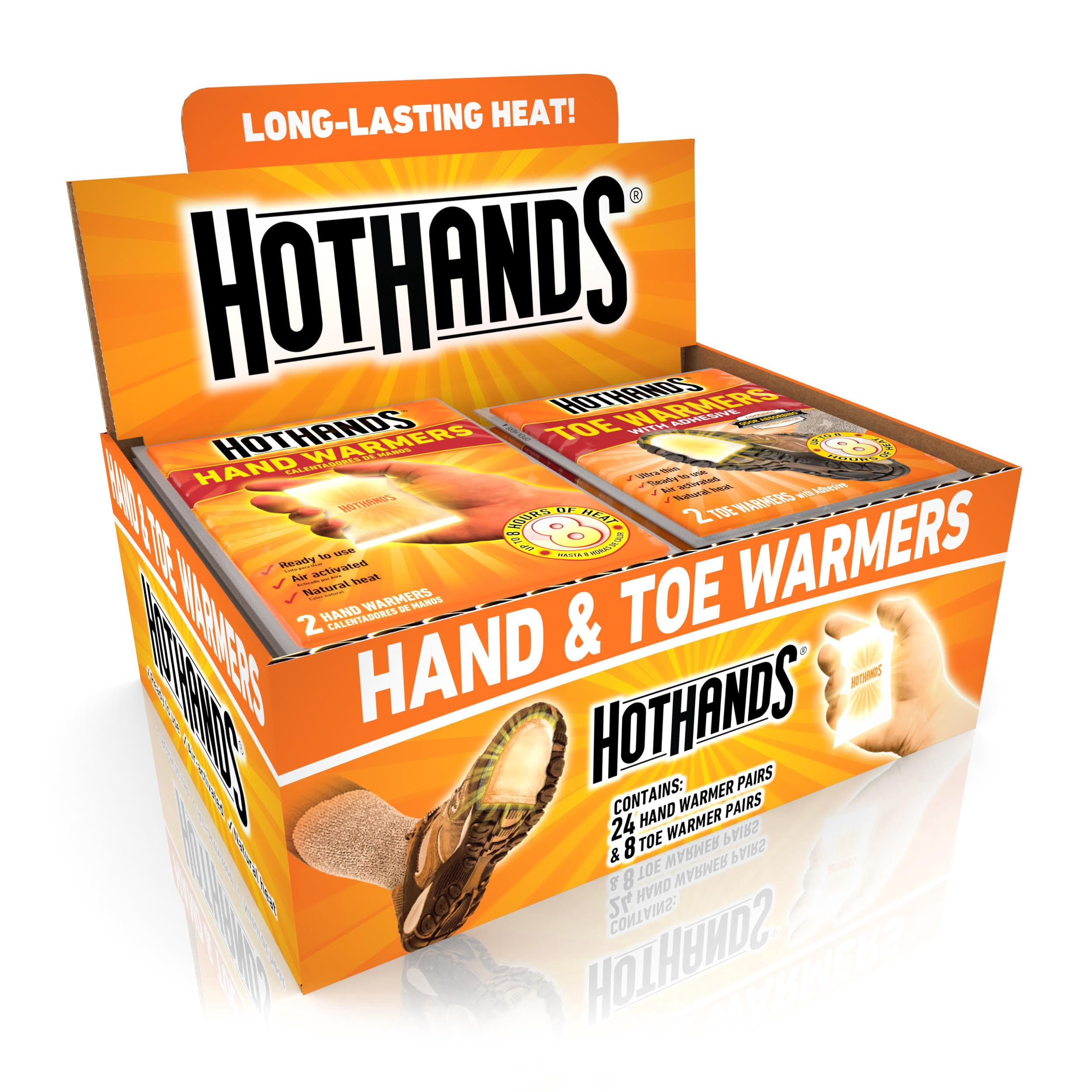 Calentadores para manos y pies HotHands de larga duración (24 manos y 8 ...
