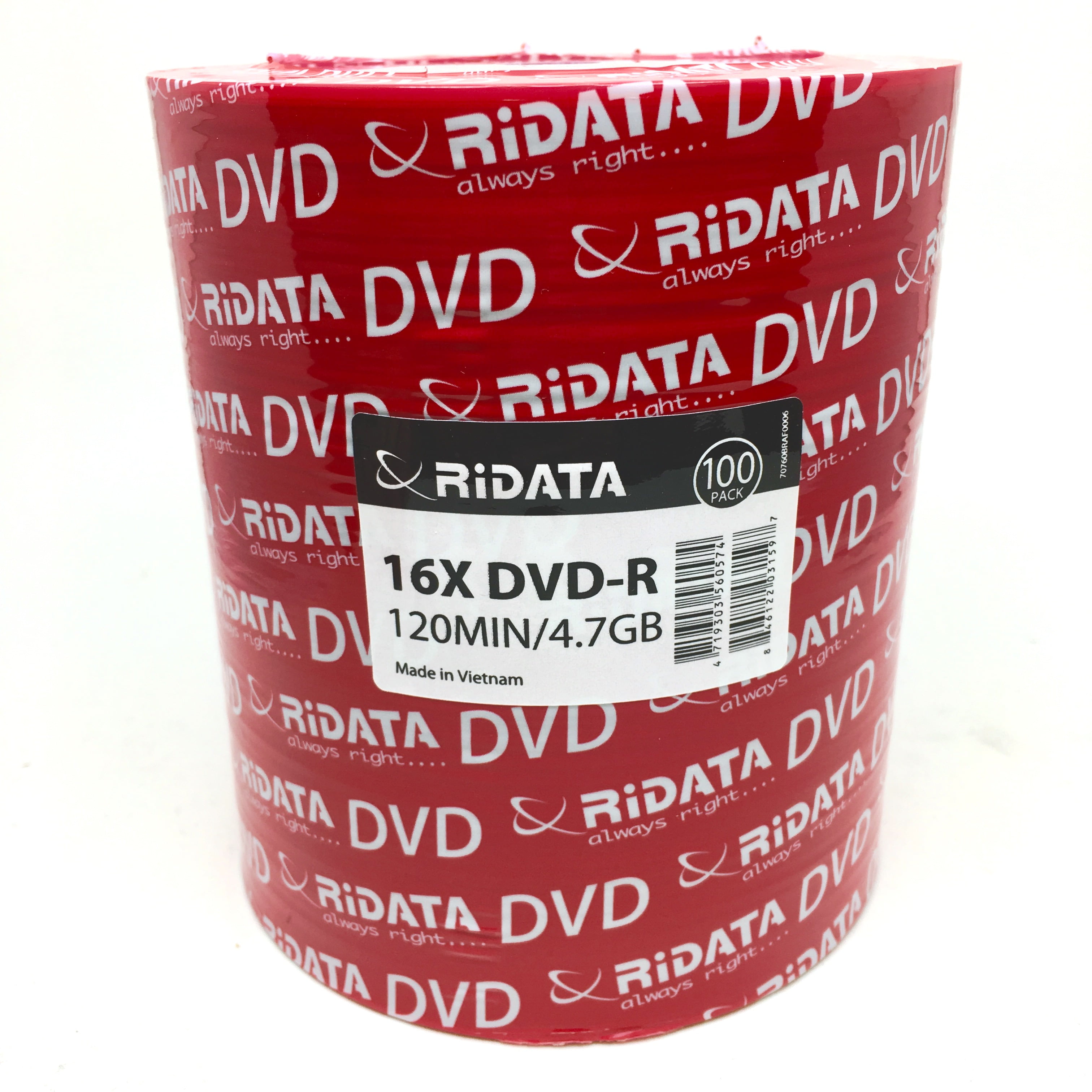 RIDATA/RITEK DVD-R4.7GB/120MIN 16X ECO Full Logo (Branded) Silver Matte ...